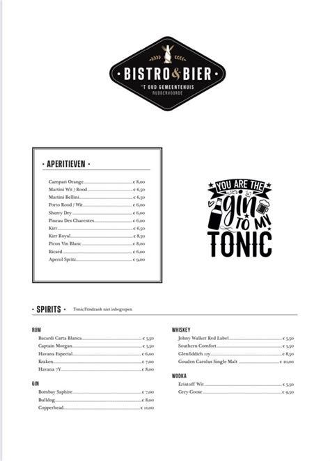Speisekarte Von Bistro Bier Oostkamp