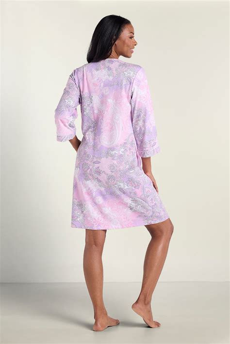 Interlock Knit Short Robe Miss Elaine Store