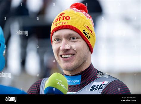 Max Langenhan Deutschland Beim MDR Interview GER FIL Eberspaecher Rodel Weltcup Altenberg