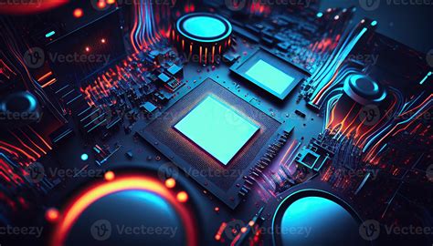 Abstract Technology Background Chip Circuit Cpu Motherboard