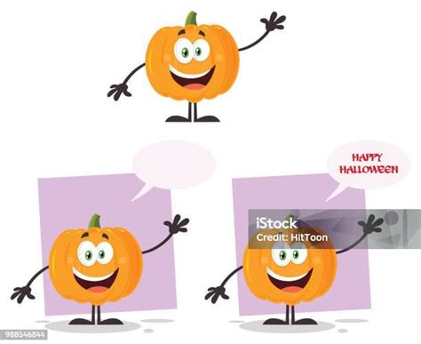 邪惡的萬聖節南瓜卡通 Emoji 表情字元平面設計設置2收集向量圖形及更多健康飲食圖片 健康飲食 傳統 十月 Istock