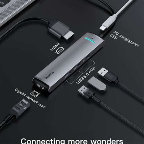 Promo Usb Hub Docking Station 3Xusb Hdmi Lan Adapter Pd Charging Diskon 23 Di Seller