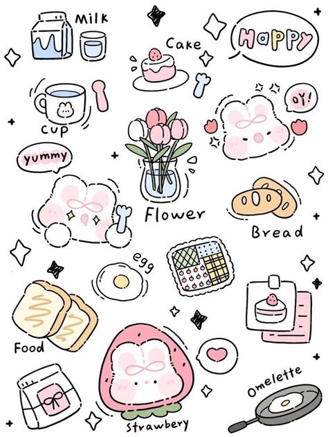Stickers Aesthetic In 2024 Cute Easy Doodles Cute Doodles Drawings
