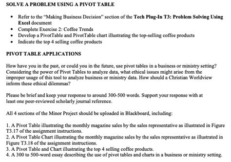 Solved SOLVE A PROBLEM USING A PIVOT TABLE Refer To The Chegg Com