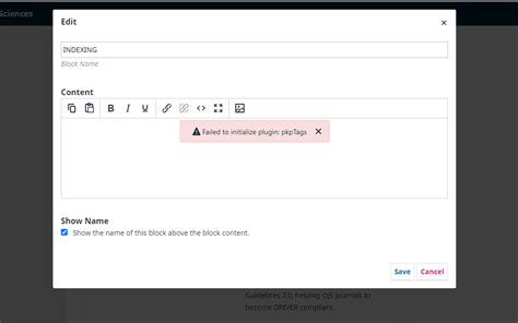 Ojs 340 1 Custom Block Manager Error To Save If The Content Image