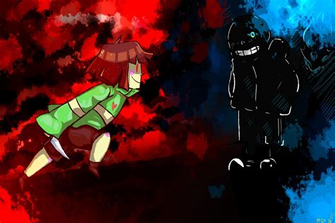 Chara Vs Sans By Merurei On Deviantart