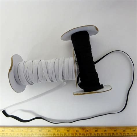 Elastic Shirred 32mm Wide White Fabric Land