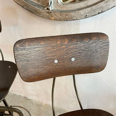 Pair Of Industrial Drafting Stools By Toledo Metal Furniture Co At 1stdibs