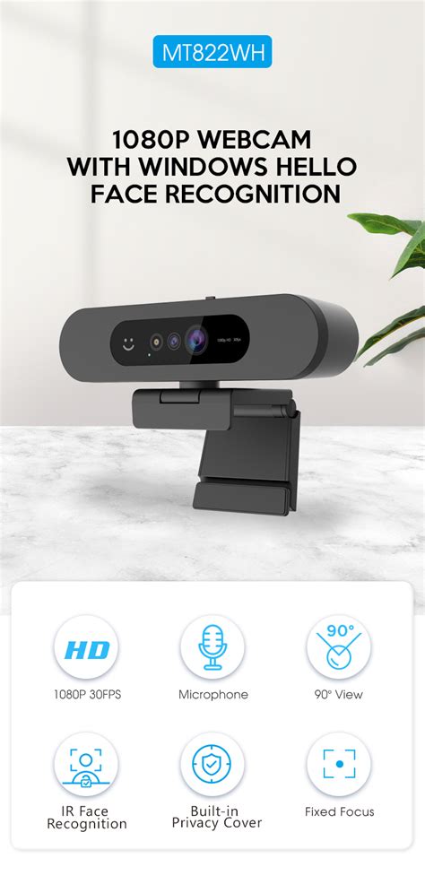 1080p Windows Hello Face Recognition Webcam Cameras For Desktop Pc Or