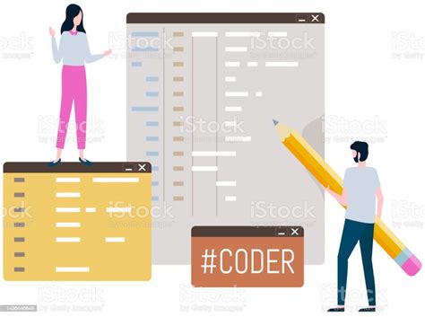 Programmer Engineering And Coding Set Of Programmers Working On Web