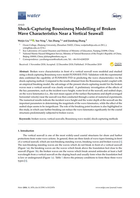 Pdf Shock Capturing Boussinesq Modelling Of Broken Wave