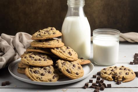 Premium Ai Image Delicious Chocolate Chip Cookies Arranged In A Pile