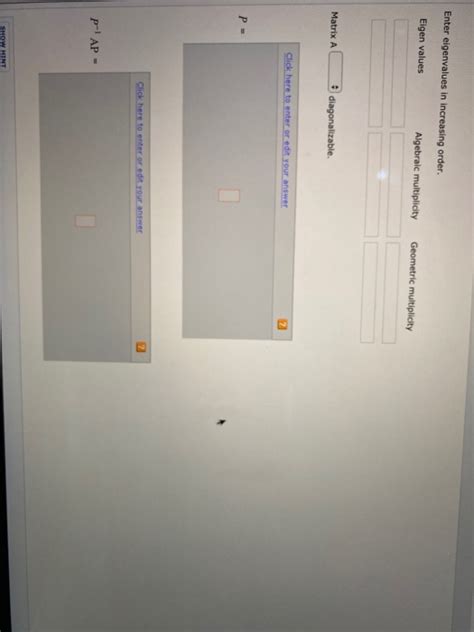 Solved Find The Geometric And Algebraic Multiplicity Of Each