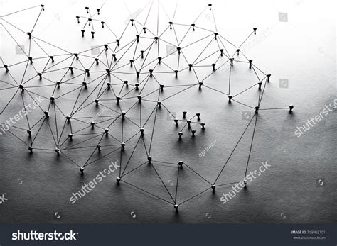 Linking Entities Monotone Networking Social Media Stock Photo 713003701