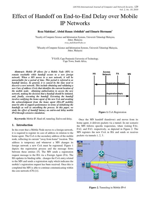 Effect Of Handoff On End To End Delay Over Mobile Ip Networks Pdf Internet Protocols