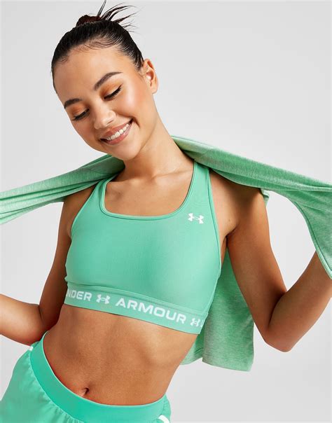 Green Under Armour Heatgear Logo Band Sports Bra Jd Sports