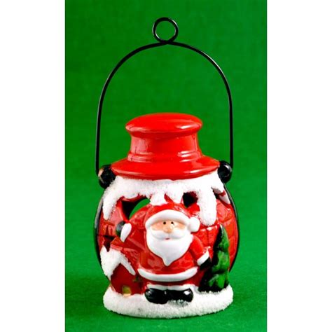 Декоративен свещник във формата на газена лампа с коледна фигурка