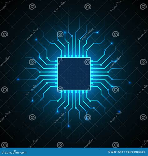 Abstract Processor Computer Digital Chip Printed Circuit Board