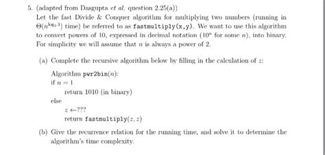 Solved 5 Adapted From Dasgupta Et Al Question 225a