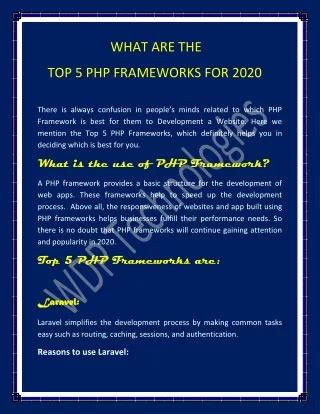 PPT Top 10 PHP Frameworks Used By PHP Developers PowerPoint