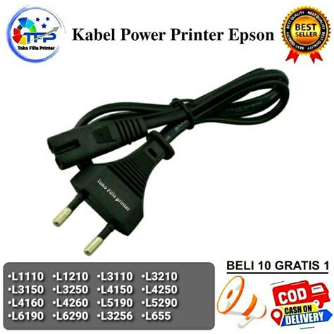 Epson Printer Power Cable L1110 L1210 L3110 L3210 L3150 L3250 L4150 L4160 L5190 L6190 Shopee