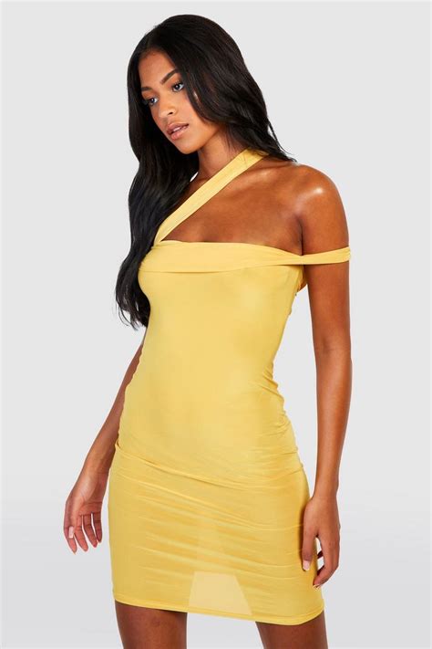 Tall Asymmetric Strap Bodycon Mini Dress Boohoo