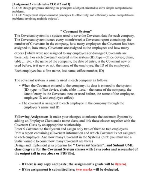 Solved The Covenant System Is A System Used To Save The Chegg