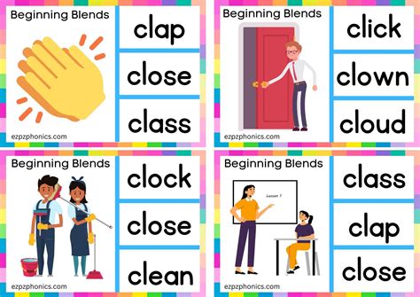 Cl Beginning Blends Clip Cards Look At The Image And Clip The Correct Word Set 1
