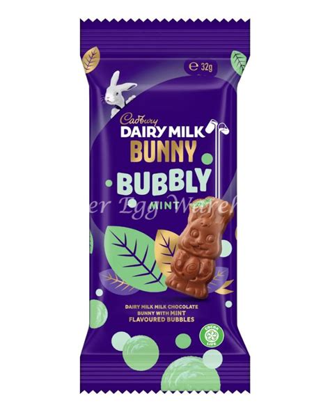 Cadbury Dairy Milk Bubbly Mint Bunny 32g Easter Egg Warehouse