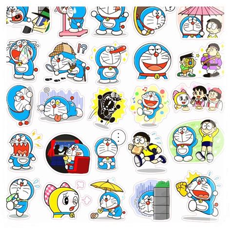 40 Pcs Doraemon Sticker Packanime Stickersdecorative Etsy