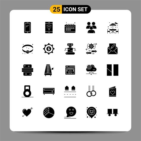 conjunto de pictogramas de glifos sólidos simples de elementos de design de vetor editável de