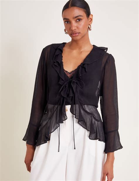 V Neck Frill Detail Blouse Monsoon Mands