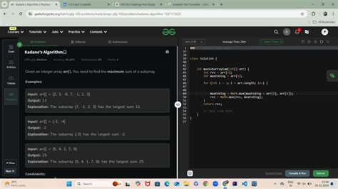 Yaswanth Reddy Patnam On Linkedin Gfg160 Gfg160 Geekstreak2024 Dsa