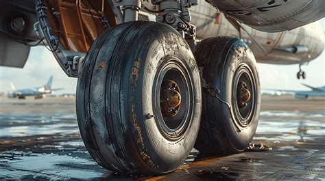 Airplane Main Gear Close Up Detail Background Gear Airplane Jet