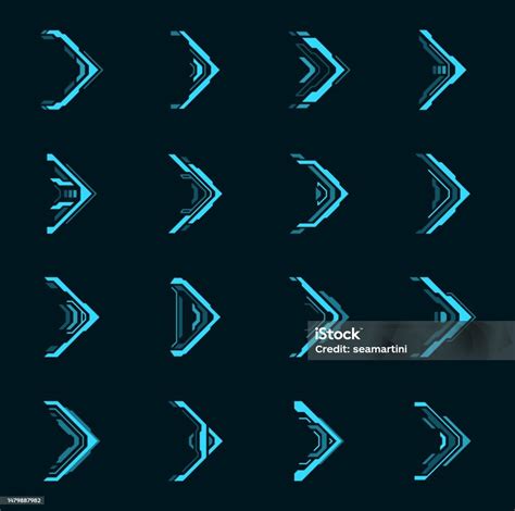 Hud Futuristic Arrow Cursors Interface Navigation向量圖形及更多下載圖片 下載 休閒遊戲