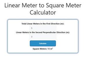 Linear Meter To Square Meter Calculator Savvy Calculator
