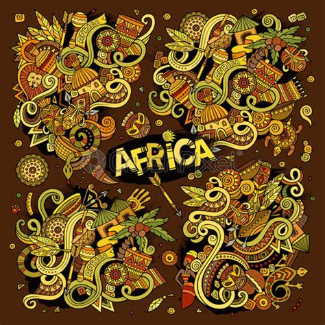 Vector Doodle Cartoon Set Van Africa Ontwerpen Stock Vector 2333973