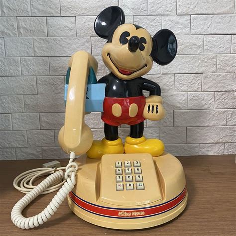 【レトロ】ミッキーマウス電話機 プッシュホン メルカリ