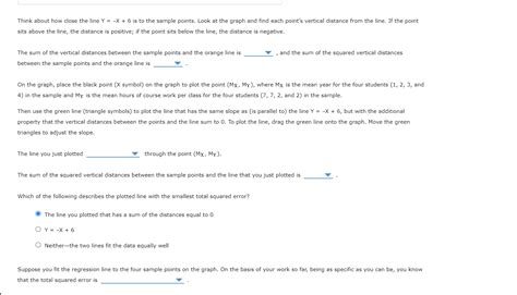 Solved Linear Equations And The Regression Line Suppose Chegg Com