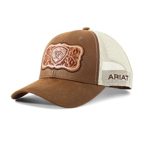 Ariat Mens Western Floral Patch Cap Brown Shop Online