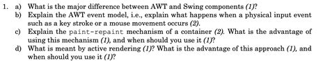 Solved A What Is The Major Difference Between AWT And Chegg Com