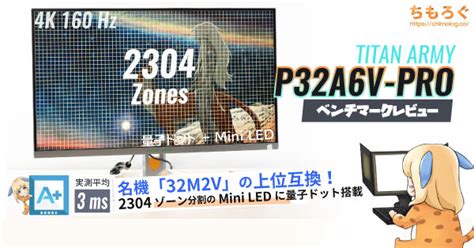 TITAN ARMY P32A6V-PROレビュー：32M2Vに取って代わる超コスパな4K HDRゲーミングモニター | ちもろぐ