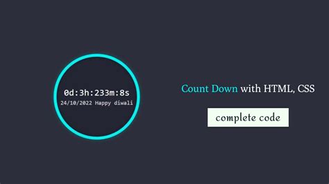 Count Down With Html Css Complete Code Youtube