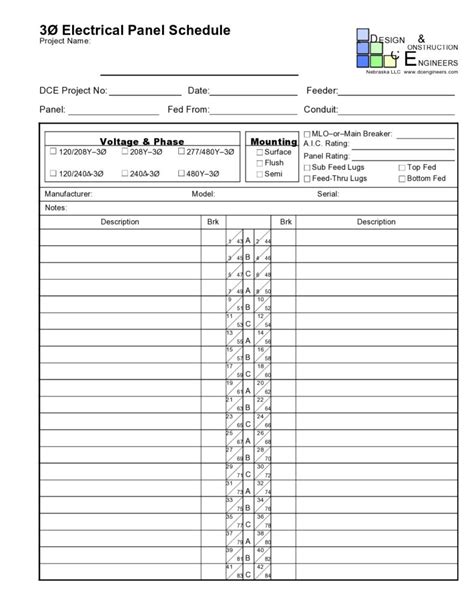 42 Fillable Panel Schedule Templates Excel Word ᐅ TemplateLab
