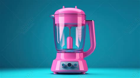 판도를 바꾸는 주방 기기 파란색 배경에 이중톤 효과를 적용한 세련된 핑크 블렌더의 놀라운 3d 렌더링 놀라 배경 파란색 효과 배경 가전 제품 배경 이미지 Hd 놀라