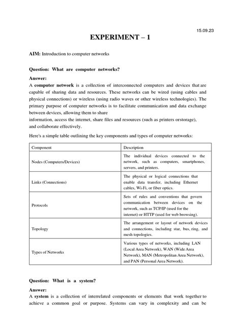 Exp 1 Cn Pdf Computer Network Simulation