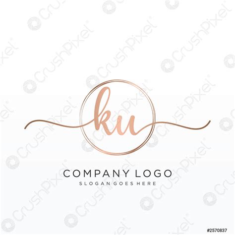 Ku Initial Handwriting Logo Design Stock Vector 2570837 Crushpixel
