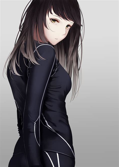 Anime Girl With Black Hair And Yellow Eyes Tumblr