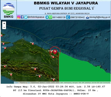Hari Kedua Di Tahun 2023 Gempa 56 Magnitudo Guncang Jayapura