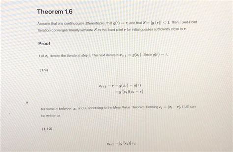 solved 7 use theorem 1 6 to determine whether fixed point